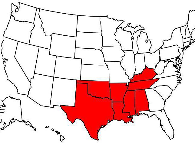 South Region States, Which States Are in the South?